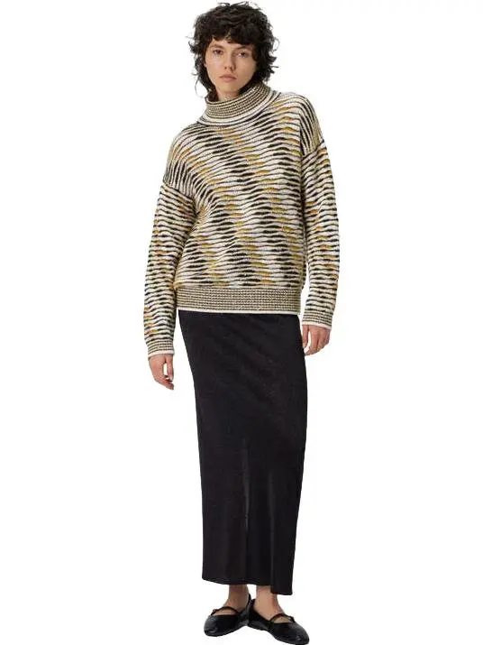 Missoni Oversized High-neck Flame Knit Sweater - Yellow & Brown