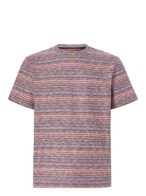 Missoni Flame And Zigzag Patterned T-shirt - Red & Blue