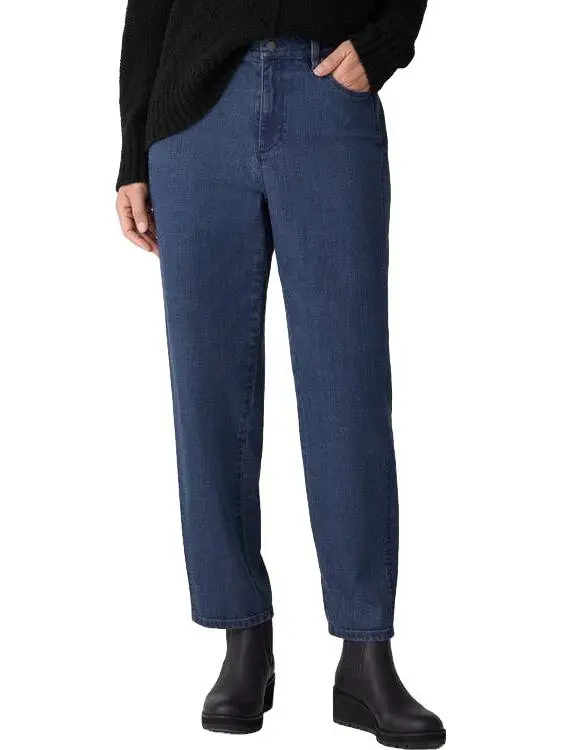 Eileen Fisher Ankle Lantern Jeans - Medium Indigo
