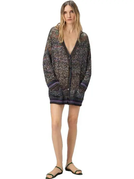 Missoni Oversized V-neck Cardigan With Zigzag Pattern - Multicoloured