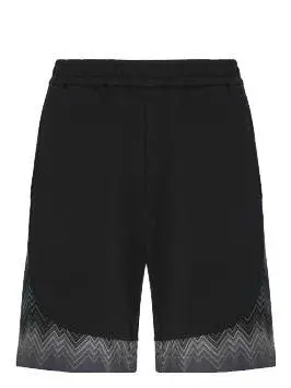 Missoni Fleece Shorts With Zigzag Insert - Black