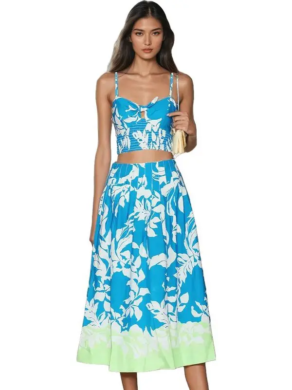 Yumi Kim Palma Printed Midi Skirt - Blue