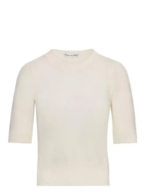 Oscar De La Renta Short-sleeve Wool Pullover - Natural