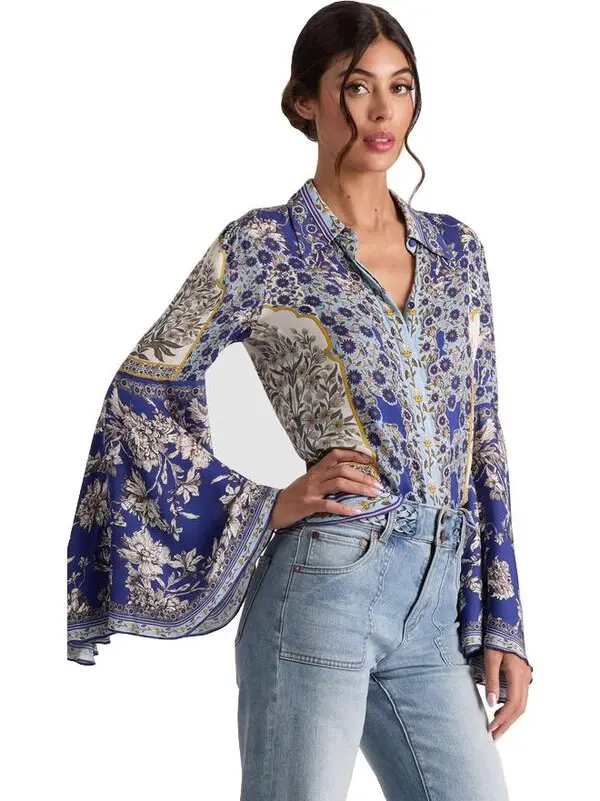 Alice + Olivia Willa Bell Sleeve Top - Floral