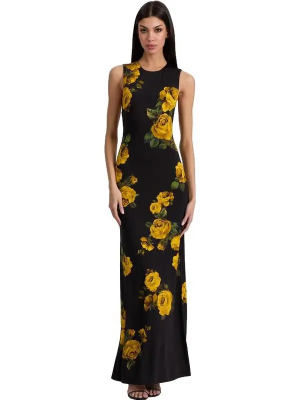 Alice + Olivia Delora Open Back Maxi Dress - Floral