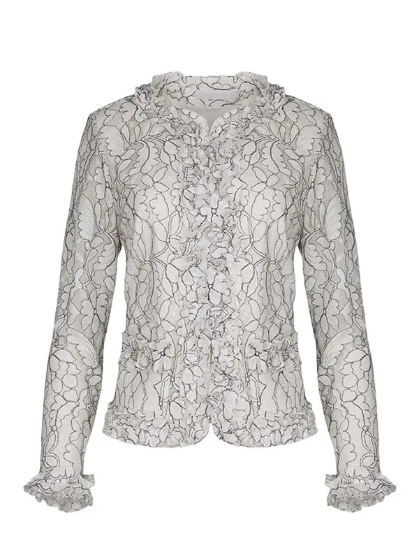 Anne Fontaine Giana Sheer Top - Black/white
