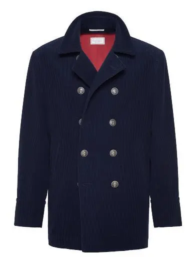 Brunello Cucinelli Corduroy Caban Jacket - Blue