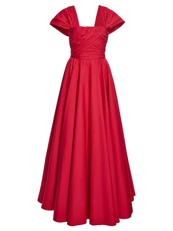 Giambattista Valli Pleated Popeline Gown - Red