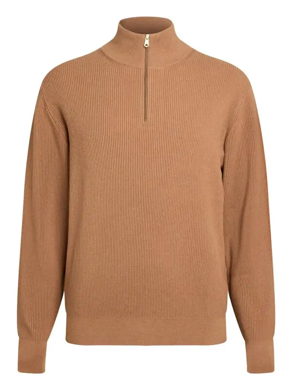 Paul Smith Cotton-wool Quarter-zip Sweater - Orange