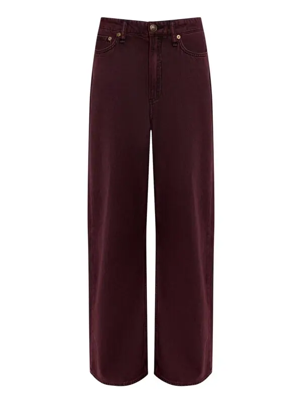 Rag & Bone Logan Mid-rise Wide Jeans - Burgundy