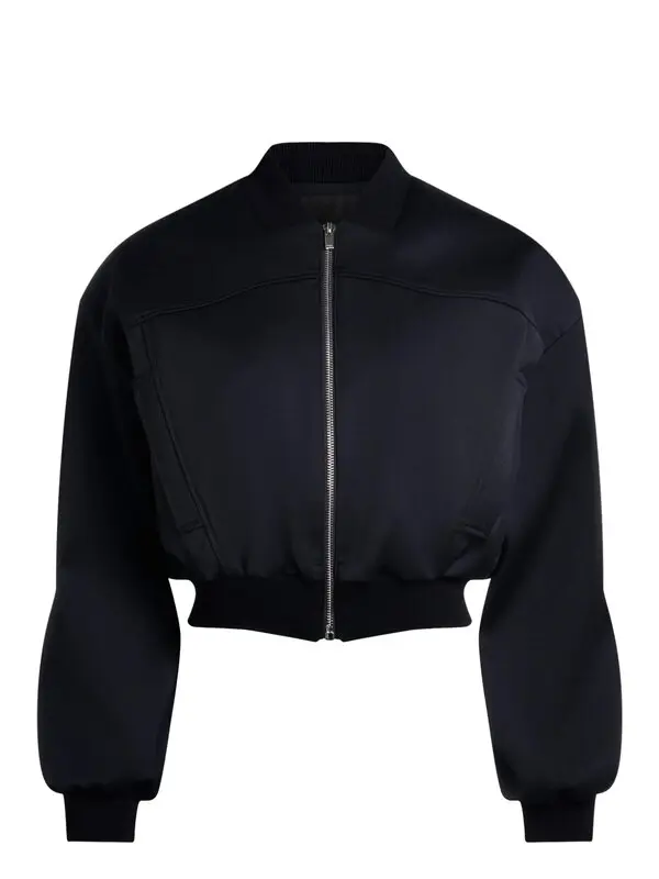 Maje Cropped Bomber Jacket - Blue