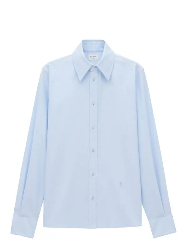 Saint Laurent Cotton Cassandre Oxford Shirt - Blue