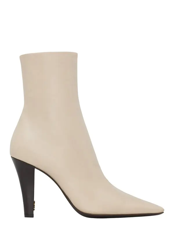 Saint Laurent Leather Jill Ankle Boots 95 - Nude