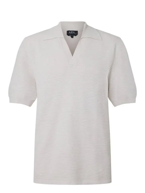 A.p.c. Cotton Open-collar Polo Shirt - Beige