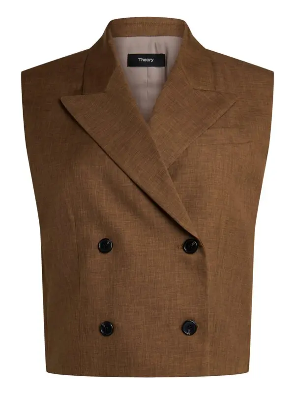 Theory Double-breasted Vest - Brown