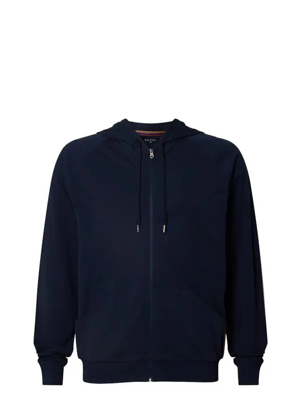 Paul Smith Artist Stripe Cotton Hoodie - Blue