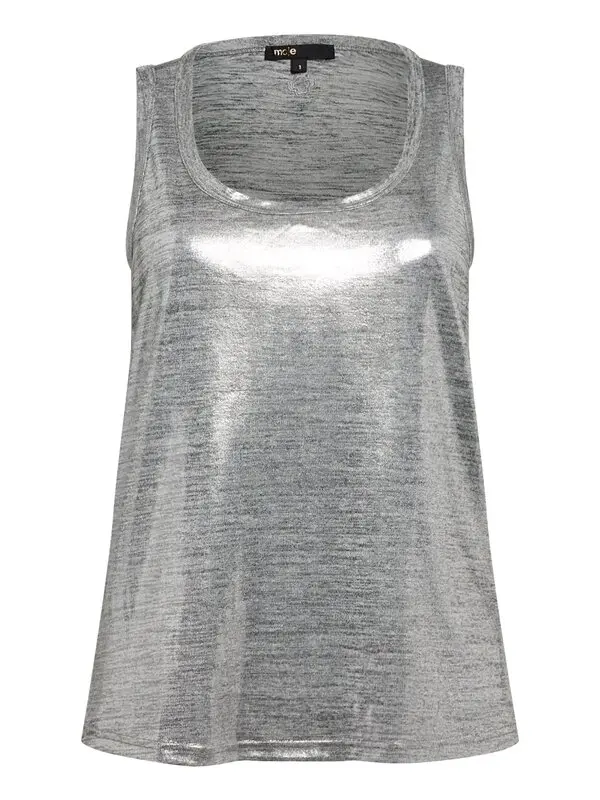 Maje Metallic Tank Top - Black