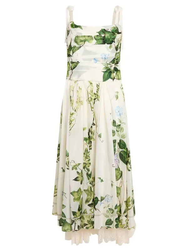 Alice + Olivia Floral Haven Midi Dress - Ivory