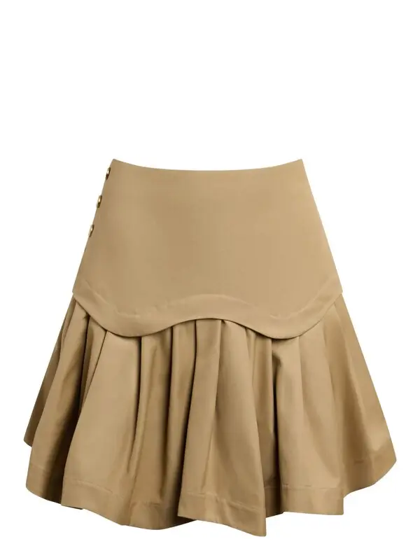 Sandro Cotton Ruffled Mini Skirt - Beige