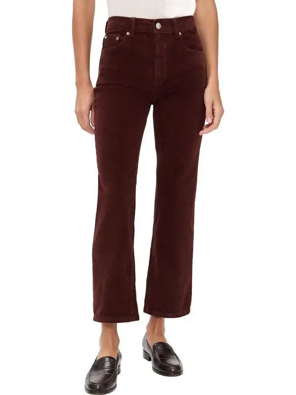 DL1961 Patti Straight High-rise Ankle Corduroy Jeans - Syrah (corduroy)