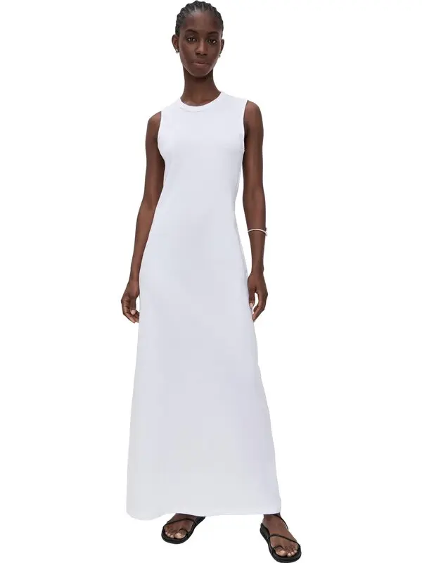 LESET Margo Sleeveless Maxi Dress - White