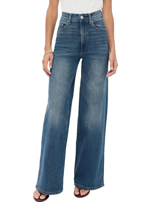 DL1961 Hepburn Wide Leg High Rise Jeans - Oceanside (ultimate)