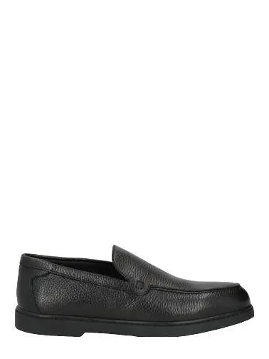 DOUCAL'S Pebbled-leather Loafers - Black