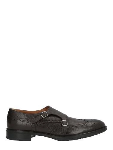DOUCAL'S Leather Monk Strap Loafers - Brown