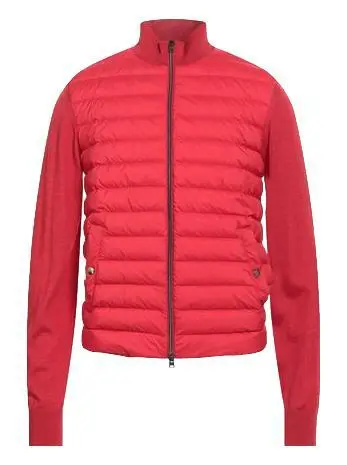 Herno Puffer Jacket In Virgin Wool, Silk, And Polyamide - Red