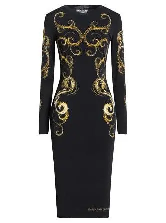 Versace Midi Dress In Viscose And Elastane - Black