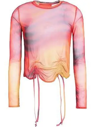 VISION OF SUPER Tulle Tie-dyed Top - Red