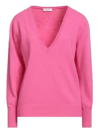 FILBEC Knitted V-neck Lightweight Sweater - Pink