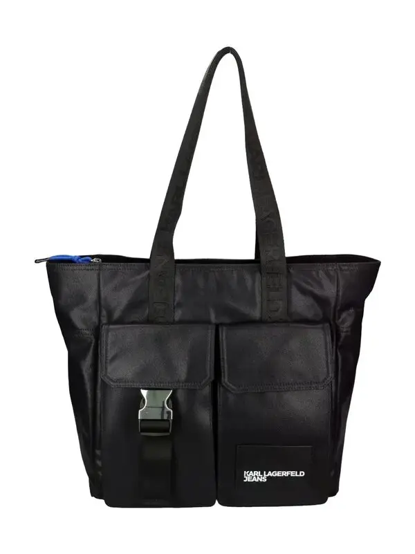 Karl Lagerfeld Buckle-detail Pocket Shoulder Bag - Black