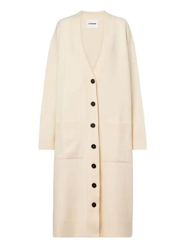 JIL SANDER Wool Cardigan - White