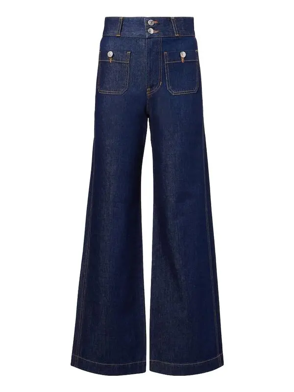 Veronica Beard Taylor Wide-leg Jeans - Blue