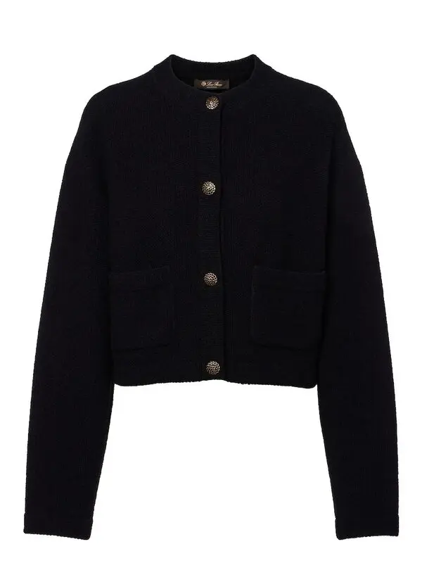 Loro Piana Cropped Cotton And Silk Cardigan - Black
