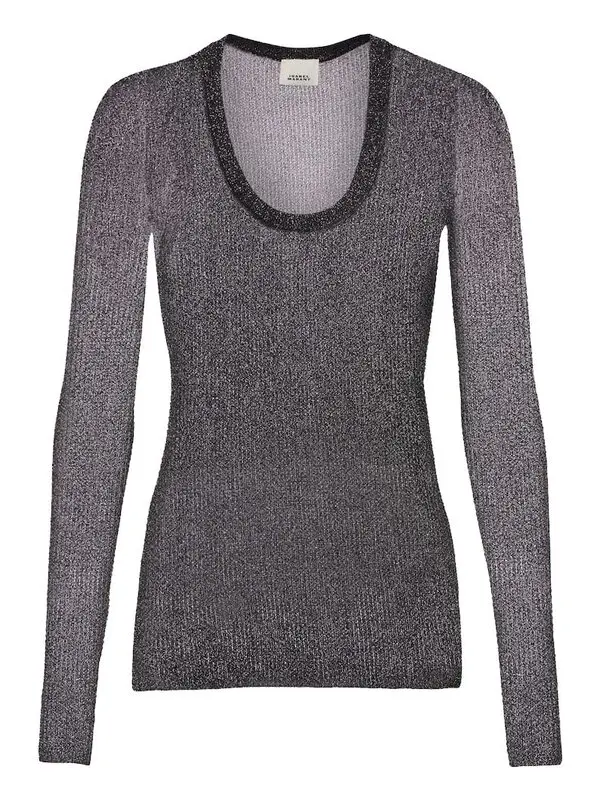 Isabel Marant Thalia Lamé Top - Black