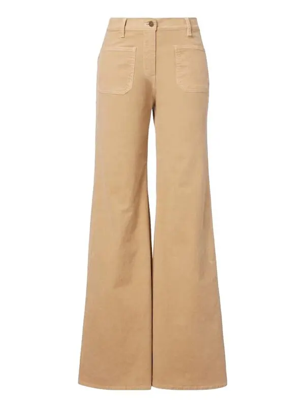 NILI LOTAN Florence Corduroy Wide-leg Pants - Beige
