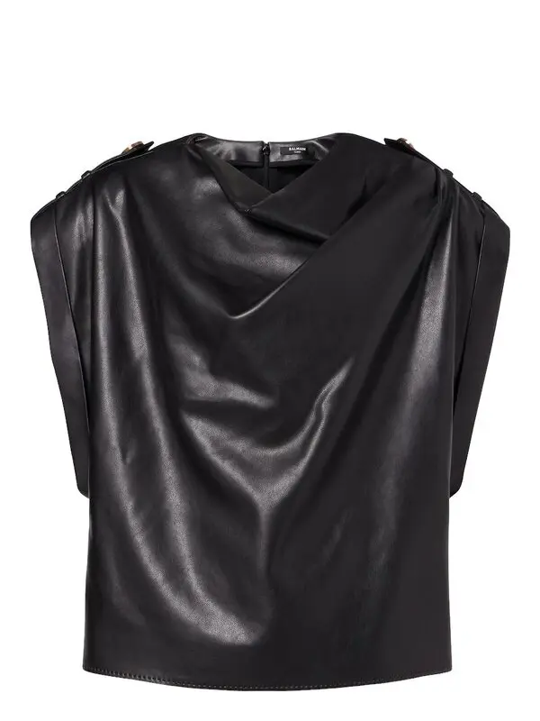 Balmain Draped Top - Black