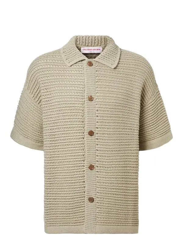 Orlebar Brown Knitted Cotton Bowling Shirt - Green