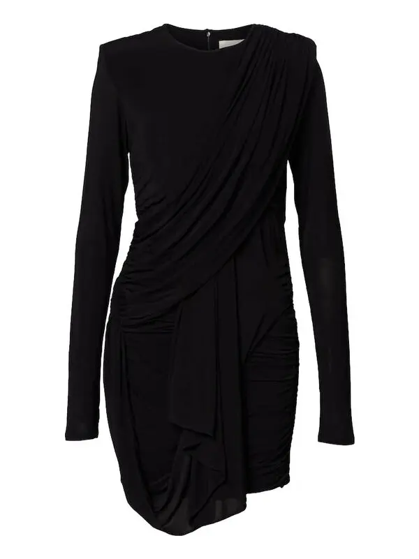 Isabel Marant Georgia Draped Jersey Minidress - Black