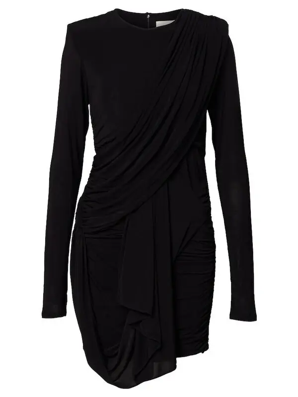 Isabel Marant Étoile Georgia Draped Jersey Minidress - Black