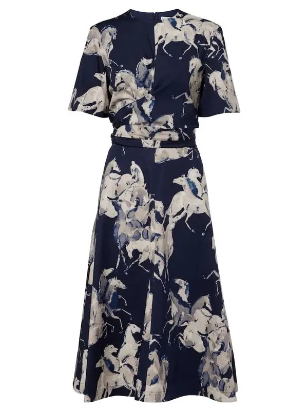 Altuzarra Kirsty Printed Cotton-blend Wrap Dress - Blue