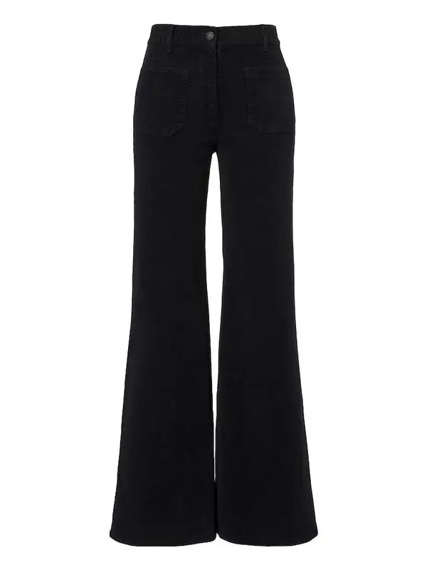 NILI LOTAN Florence Corduroy Wide-leg Pants - Black