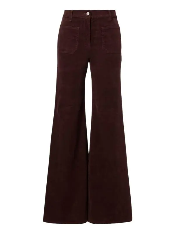 NILI LOTAN Florence Corduroy Wide-leg Pants - Burgundy