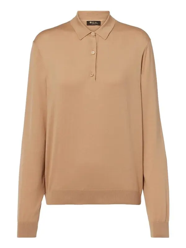 Loro Piana Ice Wish Cotton Polo Sweater - Beige