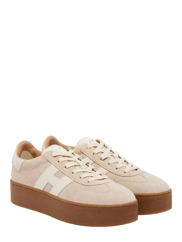 Hogan Suede Platform Sneakers - White