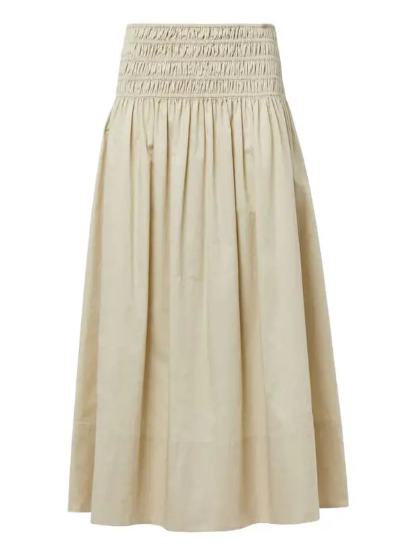 JOSEPH Leonie Ruched Midi Skirt - Beige