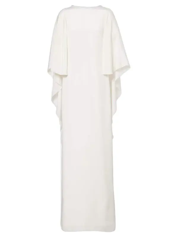 Max Mara Poker Cape-detail Gown - White