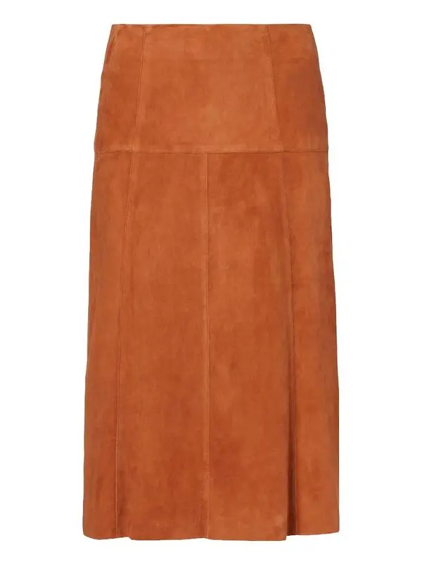 Isabel Marant Étoile Devy Suede Midi Skirt - Orange